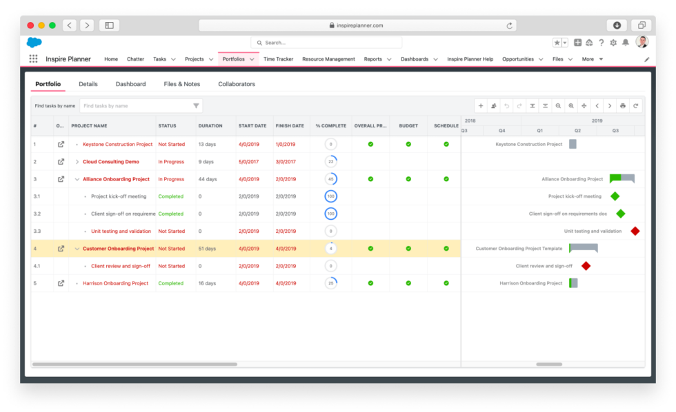 Salesforce Project Management App - Waterfall Projects - Inspire Planner